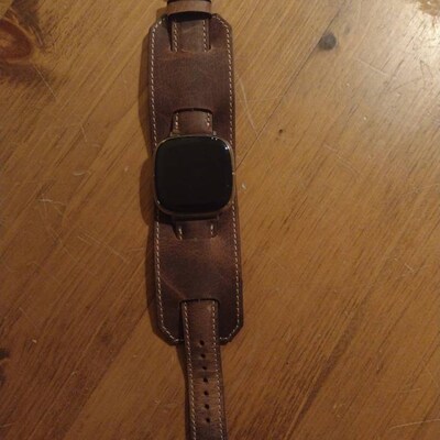 Cuff Leather Band for Fitbit Versa 4 Sense 2 Versa 3 Sense 2 1 Lite ...