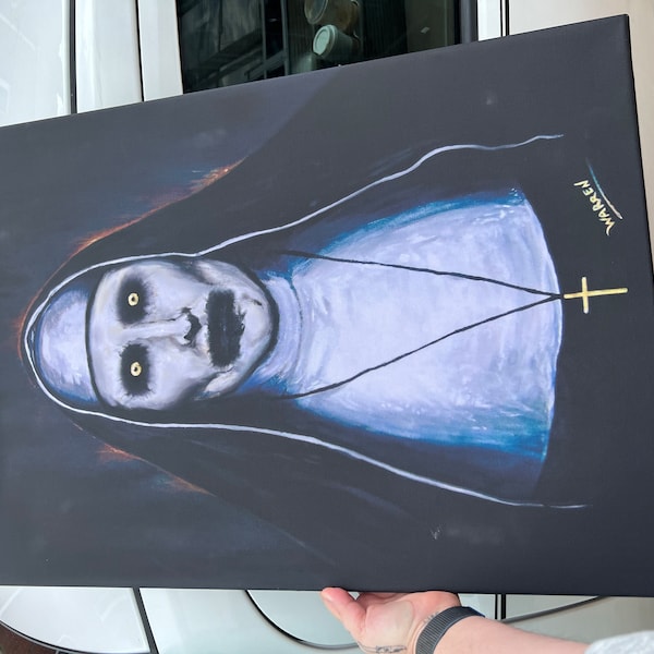 Valak "lights Out Version" Painting Replica Print Canvas (demon Nun ...