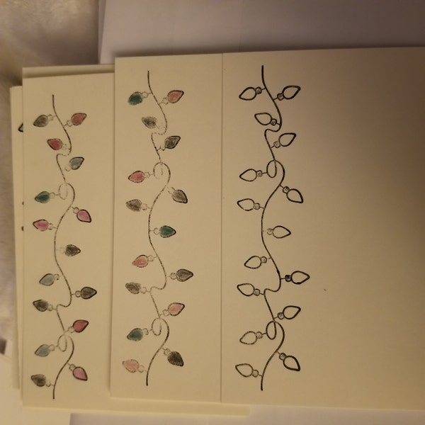 Christmas String Lights Rubber Stamp, Holiday Lights Rubber Stamp, DIY ...