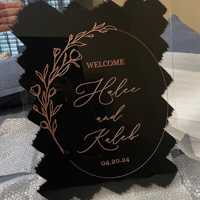 Cards and Gifts Mirror Arched Sign Modern Acrylic Sign Acrylic Mirror ...