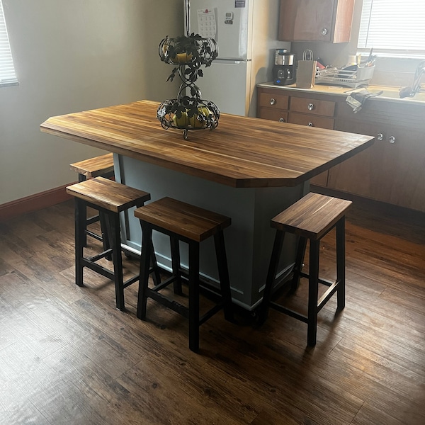Kitchen Island, Custom Butcher Block Kitchen Island With Option for ...