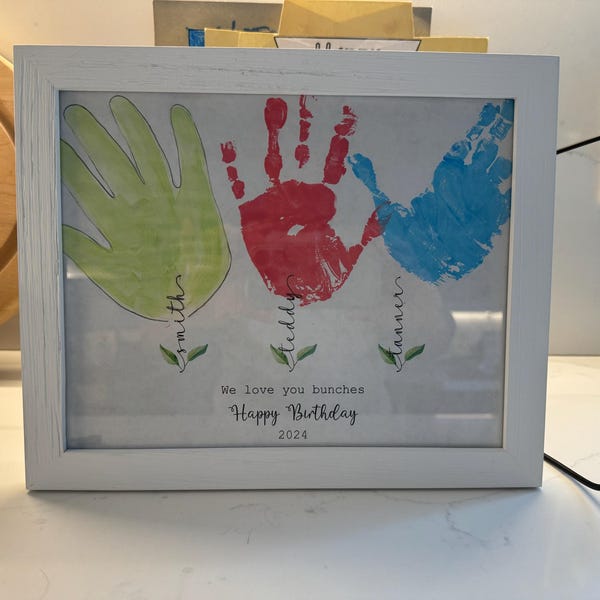 Grandpa Handprint Footprint Art Craft, Fathers Day Gift, Grandfather ...