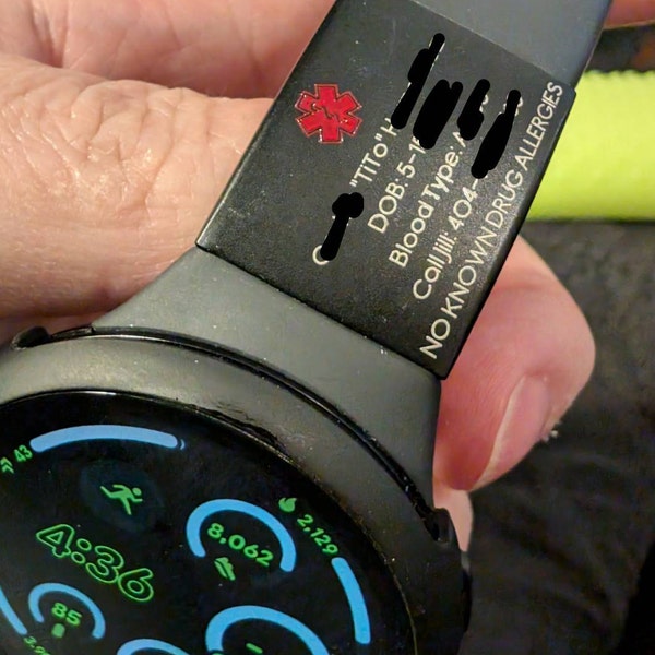 Custom Medical Alert Id Tag for Watch Band, Runner Id Tags ...