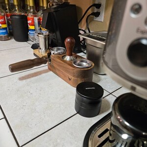 Espresso Distribution Tool Coffee Leveler Adjustable Wooden Distributor ...