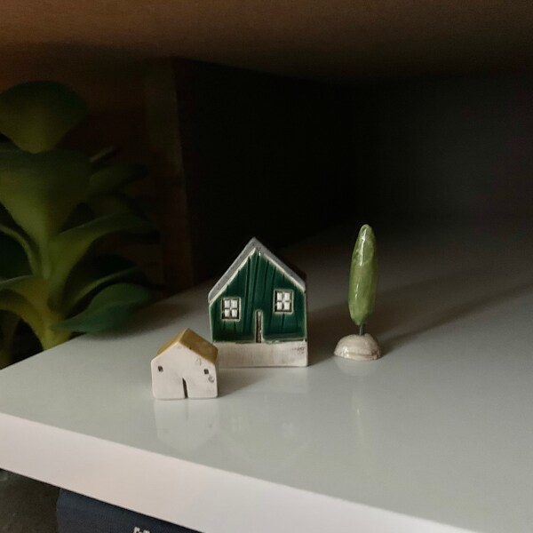 Blue Greenland Ceramic House- Miniature House - Tiny House - Handmade ...