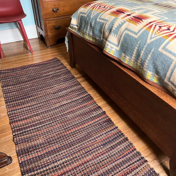 Traditional Hit or Miss Rag Rug Handwoven Hardworking Earth Friendly 22 ...