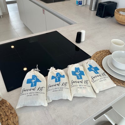 Custom Texas Wedding Welcome Bag Labels Dallas or Austin Skyline, Hotel ...