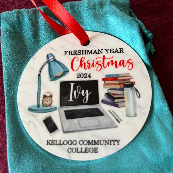 College Ornament, First Year at College Ornament, School Ornament ...