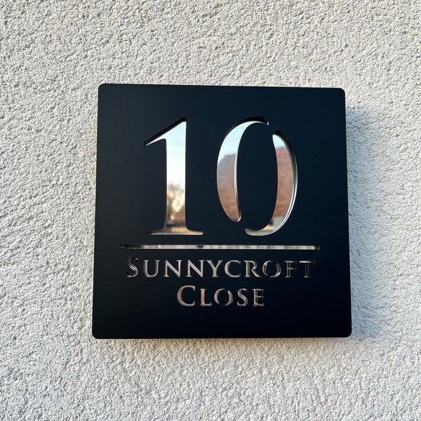 K Smart Sign | Bellissima S1 | Laser Cut Matt Black & Silver Mirror ...