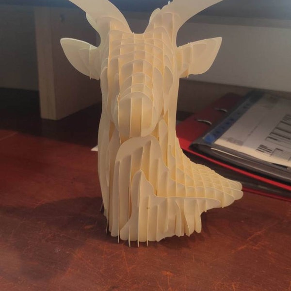 3D Reindeer Sliceform Pop up SVG Template Creating Deer Head Pop up ...