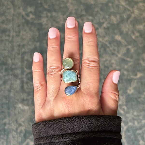 Three Stone Pearl Silver Ring, 925 Sterling Silver Ring, Pearl Silver Ring, Authentic Ring ...