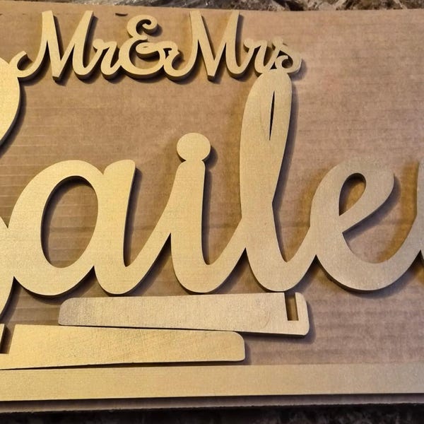 Custom Mr & Mrs Sign, Custom Wedding Name Sign, Script Mr Mrs Surname ...