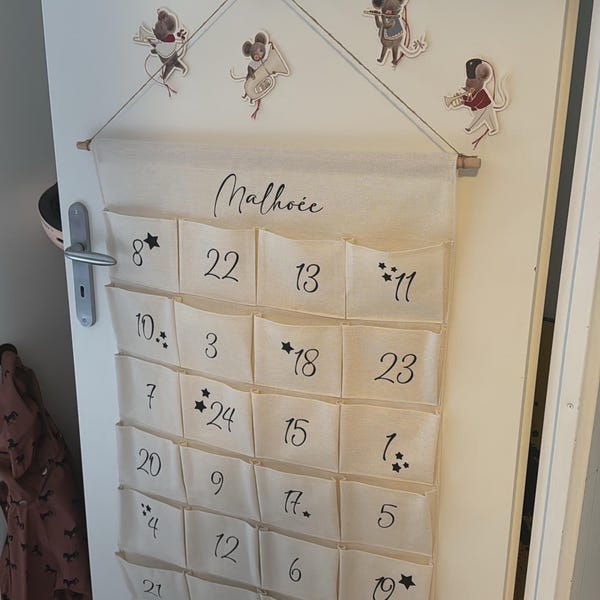 Personalized Advent Calendar for Children, Large | 24 Pockets to Fill ...