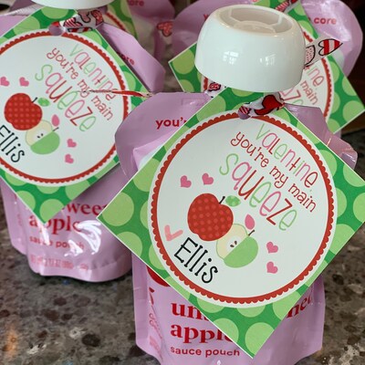 Applesauce Valentine, Printable Main Squeeze Valentine, Personalized ...