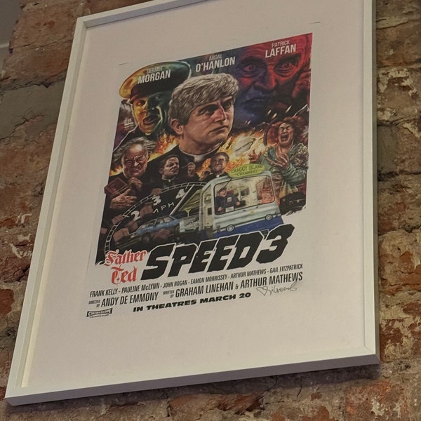 Affiche ancienne A3 signée Father Ted « Speed 3 » en édition limitée ...