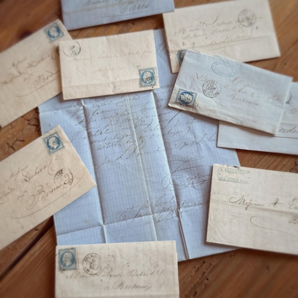 Sets 10 Very Old Letters From France - 1800s - Ephemera - Scrap Booking ...