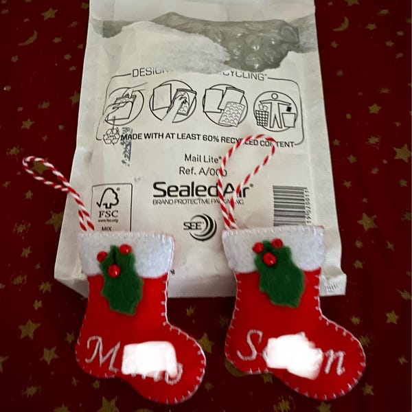 Holiday Mini Stockings Personalized, Personalized Gift Family Ornaments ...