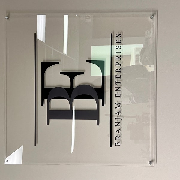 Custom Square Acrylic Business Logo Sign || Custom Logo Sign for ...
