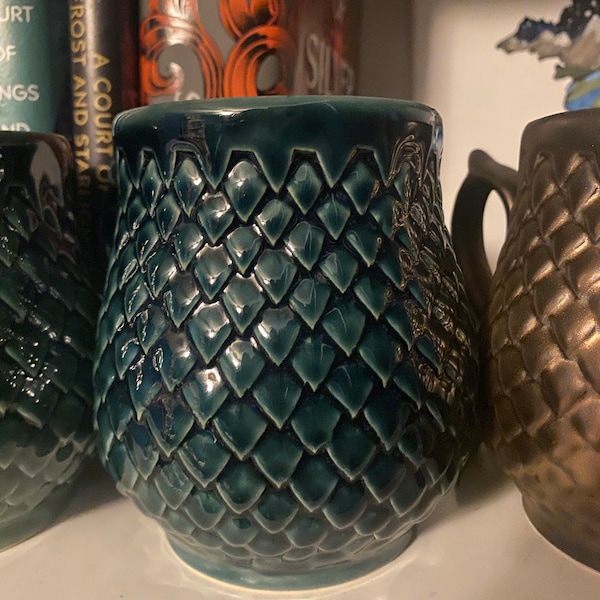 Ceramic Mug, Dragon Scale Mug, Handmade Pottery - Etsy