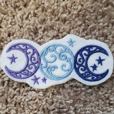 Triple Moon Patch, Wiccan, Witch,mother,maiden,crone,godess - Etsy