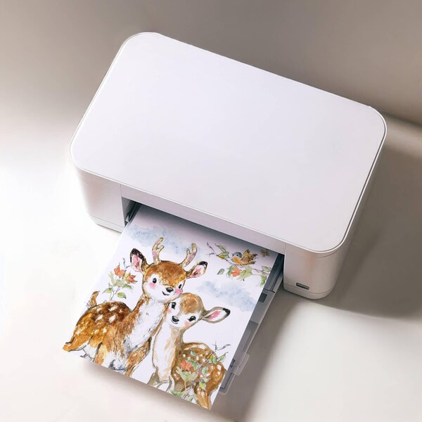White Printer Mockup: Minimalist Desk Photo (PSD+CANVA Digital Download ...