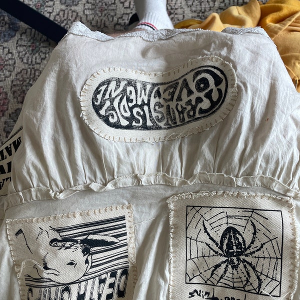 Botanical Handmade Linocut Patches - Etsy