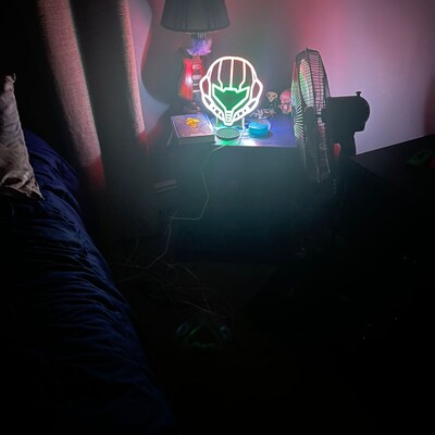 Metroid Samus Sign , Neon Like , LED , Light , Wall Decor, Night Light ...