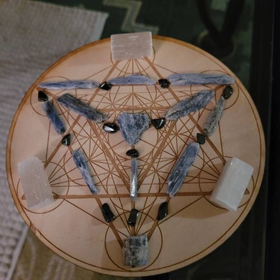 Sun Moon Crystal Grid Color Sun Moon Altar Decoration - Etsy
