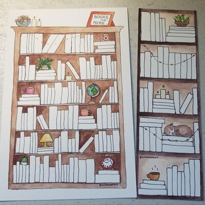 BOOK READING TRACKER Journal Bookshelf Reading Tracker Print - Etsy