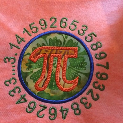 Pi Symbol Sign School Math Applique Digital Machine Embroidery Applique ...