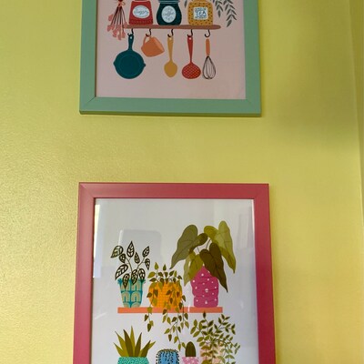 Colourful Kitchen Print // Kitchen Wall Decor, Kitchen Illustration ...