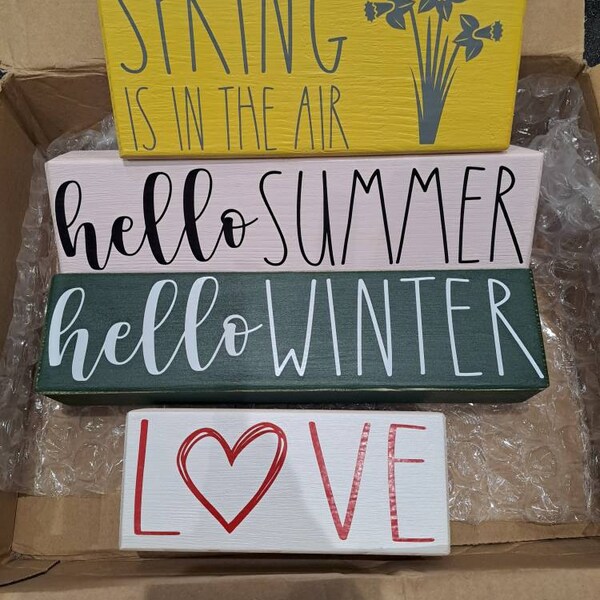 Summer Block Wooden Signs - Etsy UK