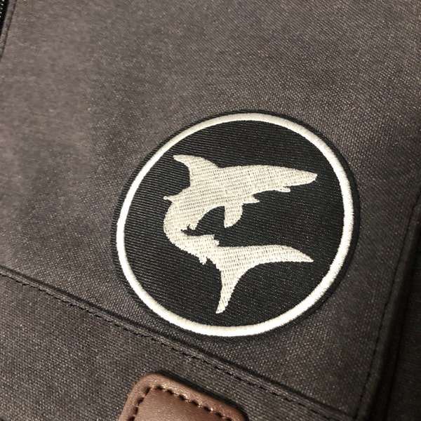 Shark Embroidered Applique Patch Iron on or Sew on Beach Jaws Nautical ...