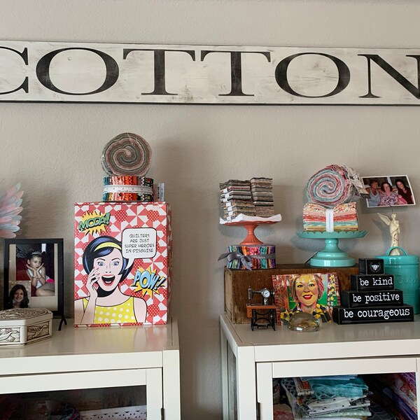 Cotton Sign / You Pick Size /farmhouse Sign / Hand Painted Distressed ...