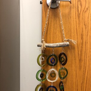 Handmade Fused Glass, Windchime Recycled Bottle Rings Suncatcher - Etsy