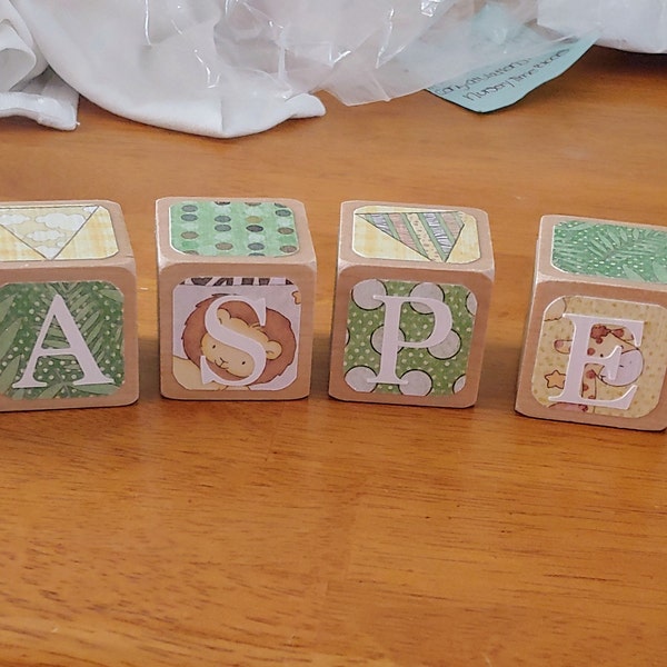 Personalized Wooden Name Baby Blocks - Letter Blocks - Baby Shower ...
