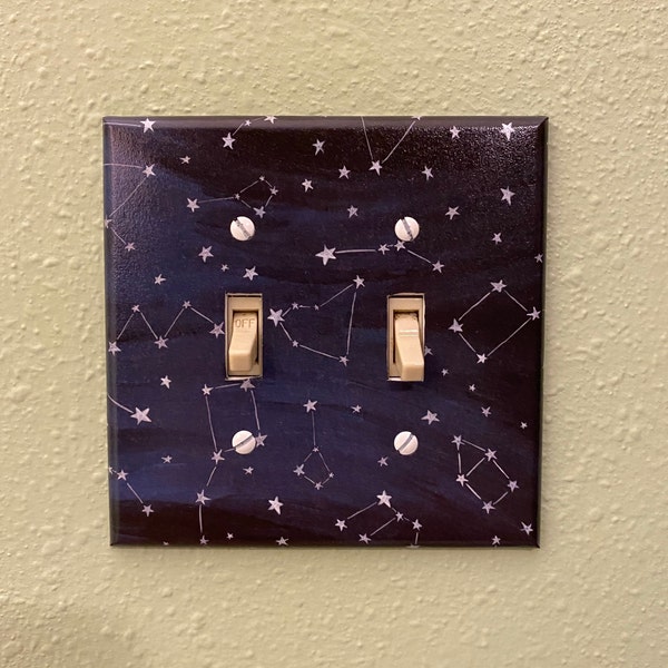 Double Light Switch Cover Wall Decor Switchplate in Galaxy 145D - Etsy