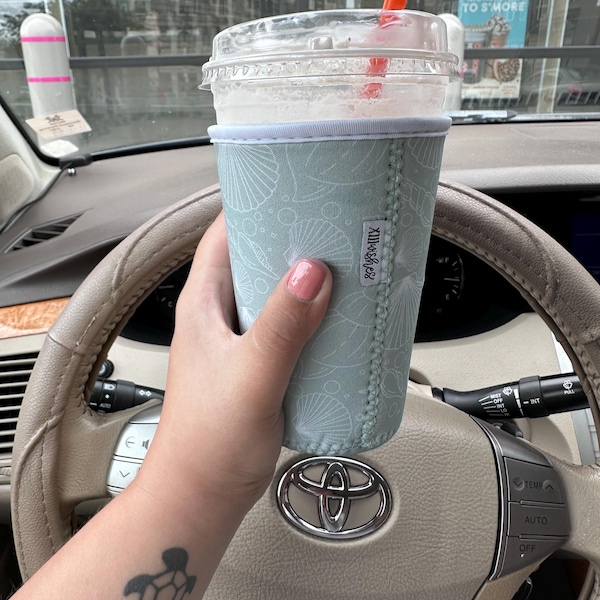 Shell Yeah Coffee Sleeve | Insulated Iced Beverage Holder - Etsy