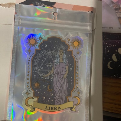 Libra Zodiac Holographic Sticker, Libra Zodiac Sticker, Waterproof ...