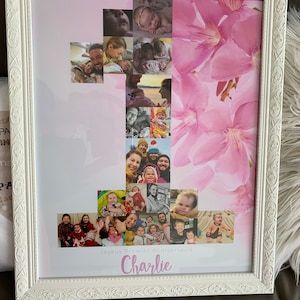 Personalised Baby First Year, Number ONE, One Year Old, Milestone 12 ...