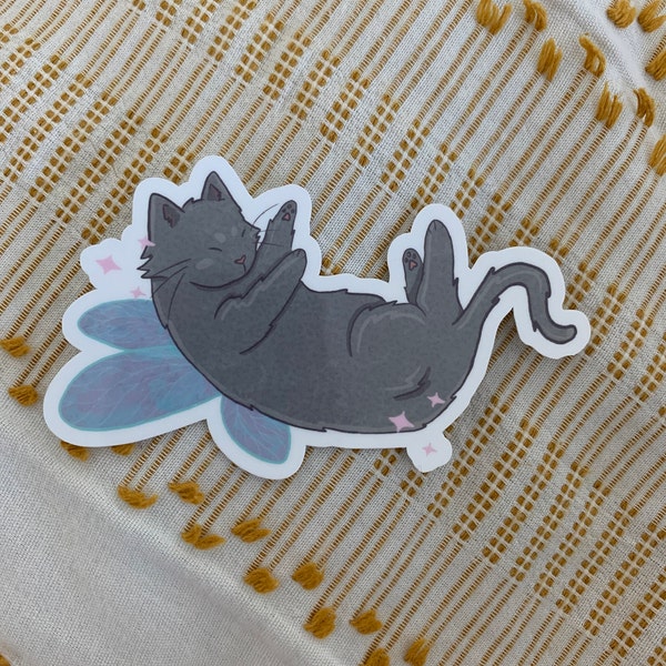 Fairy Cat Stickers | Original Vinyl Sticker | Glossy Water-resistant ...