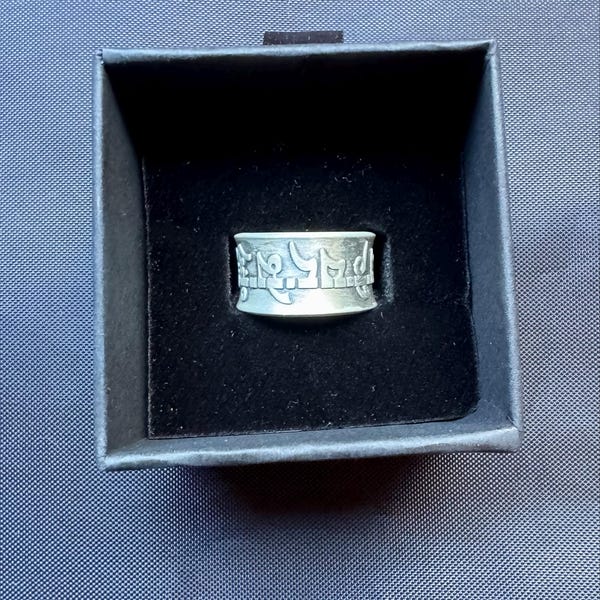 925 Sterling Silver Om Ring, Protection Ring , Adjust Ring Tibetan Ring ...