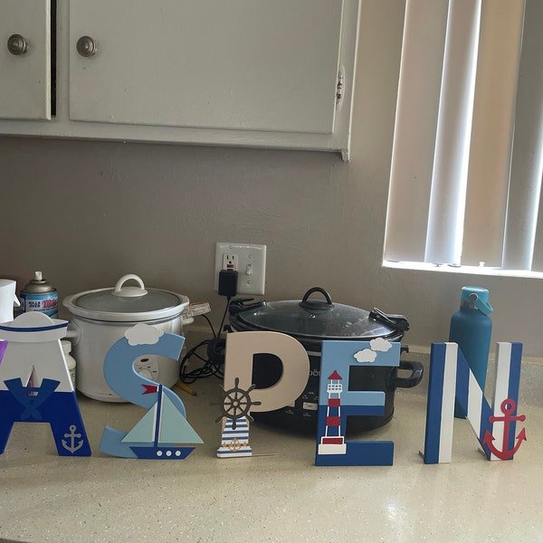 Nautical Nursery Letters, Nautical Birthday Party , Boat Letters ...