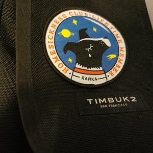 Space Dog Laika Iron-on Woven Patch Homesickness Club Lifetime Member ...