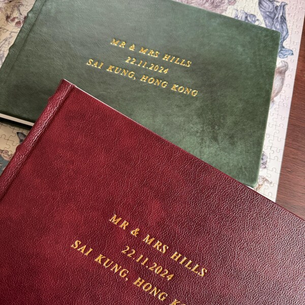 Linen Wedding Photo Album - Modern Wedding Gift, Anniversary Scrapbook ...