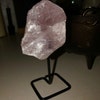 Rose Quartz Raw Stone on Metal Stand, Rose Quartz on Stand, Rose Quartz ...