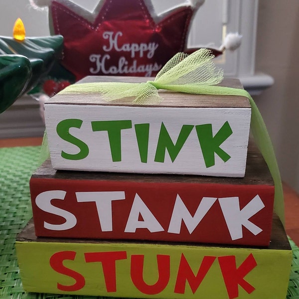Stink Stank Stunk Stacker Blocks | Christmas Decor | Christmas Blocks ...