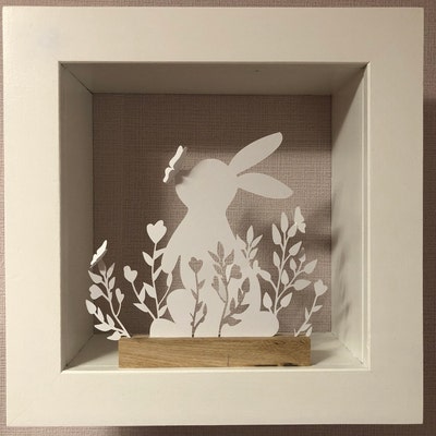 Plotterdatei SVG DXF PNG Hase in Blumen aus Papier zum - Etsy.de