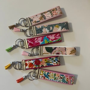 Blue Print Floral Key Fob Fabric Key Fob Navy Key Fob Blue - Etsy