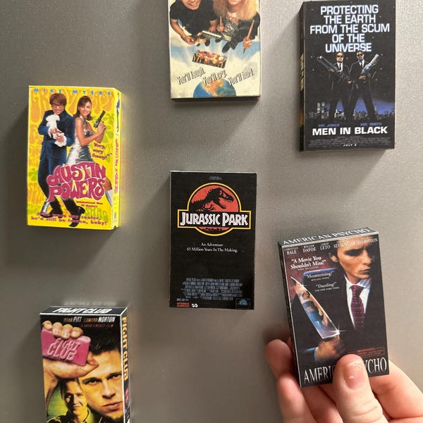 Retro VHS Mini Refrigerator Magnets Modern Recent Horror Movies Classic ...